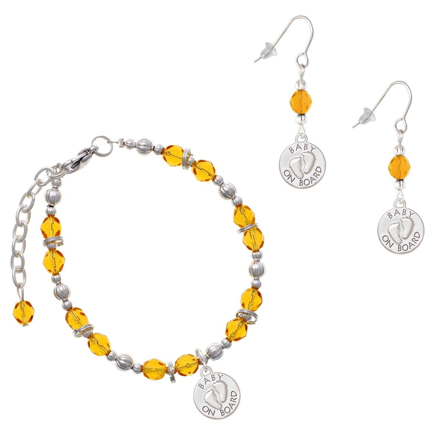 Delight Jewelry Yellow Beaded Bracelet and Earring Set, featuring ...