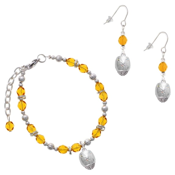 Delight Jewelry Yellow Beaded Bracelet and Earring Set, featuring ...