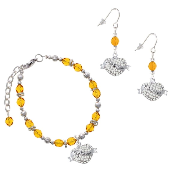 Delight Jewelry Yellow Beaded Bracelet and Earring Set, featuring ...