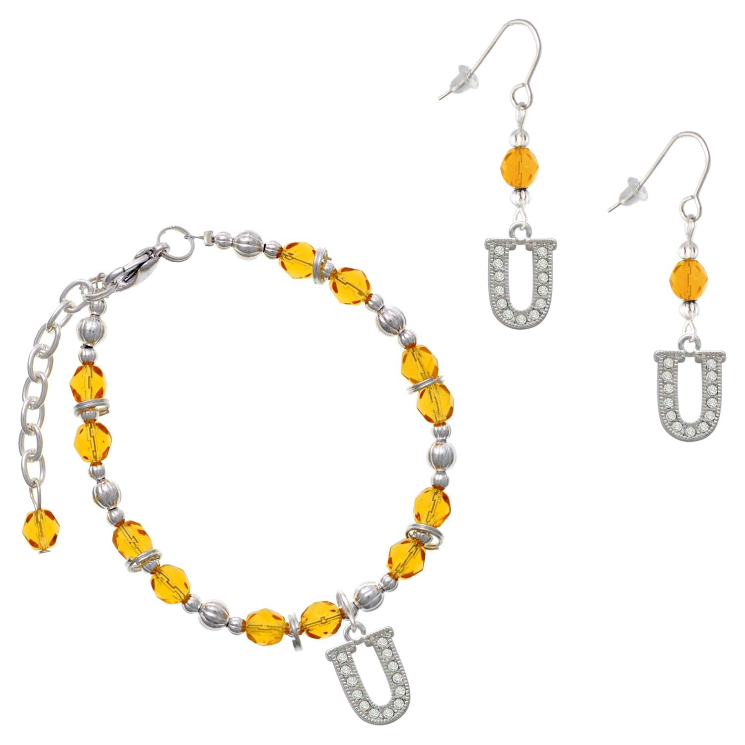 Delight Jewelry Yellow Beaded Bracelet and Earring Set, featuring ...