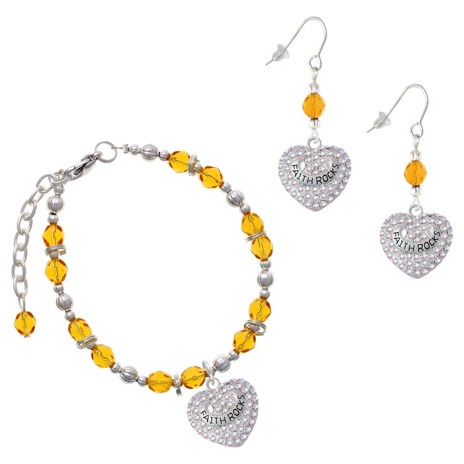Delight Jewelry Yellow Beaded Bracelet and Earring Set, featuring ...