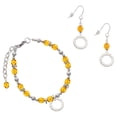Delight Jewelry Yellow Beaded Bracelet and Earring Set, featuring ...