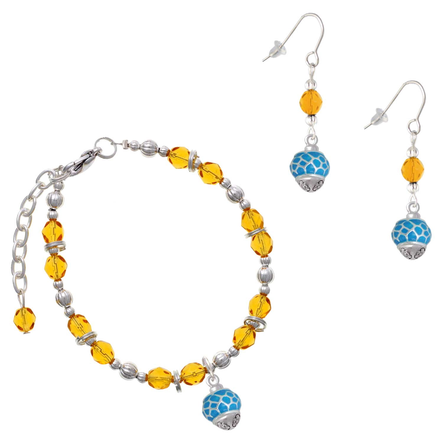 Delight Jewelry Yellow Beaded Bracelet and Earring Set, featuring ...