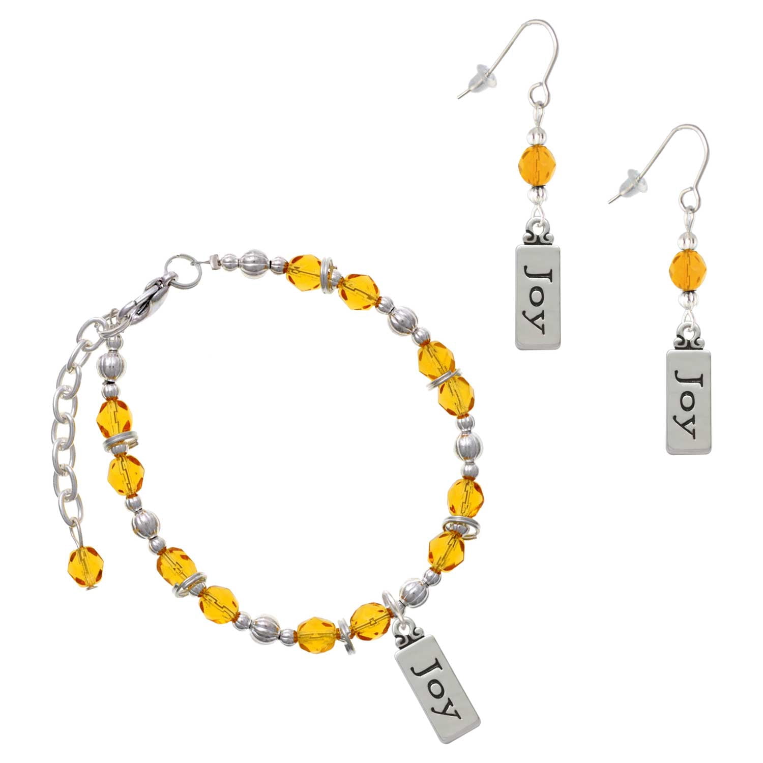 Delight Jewelry Yellow Beaded Bracelet and Earring Set, featuring ...