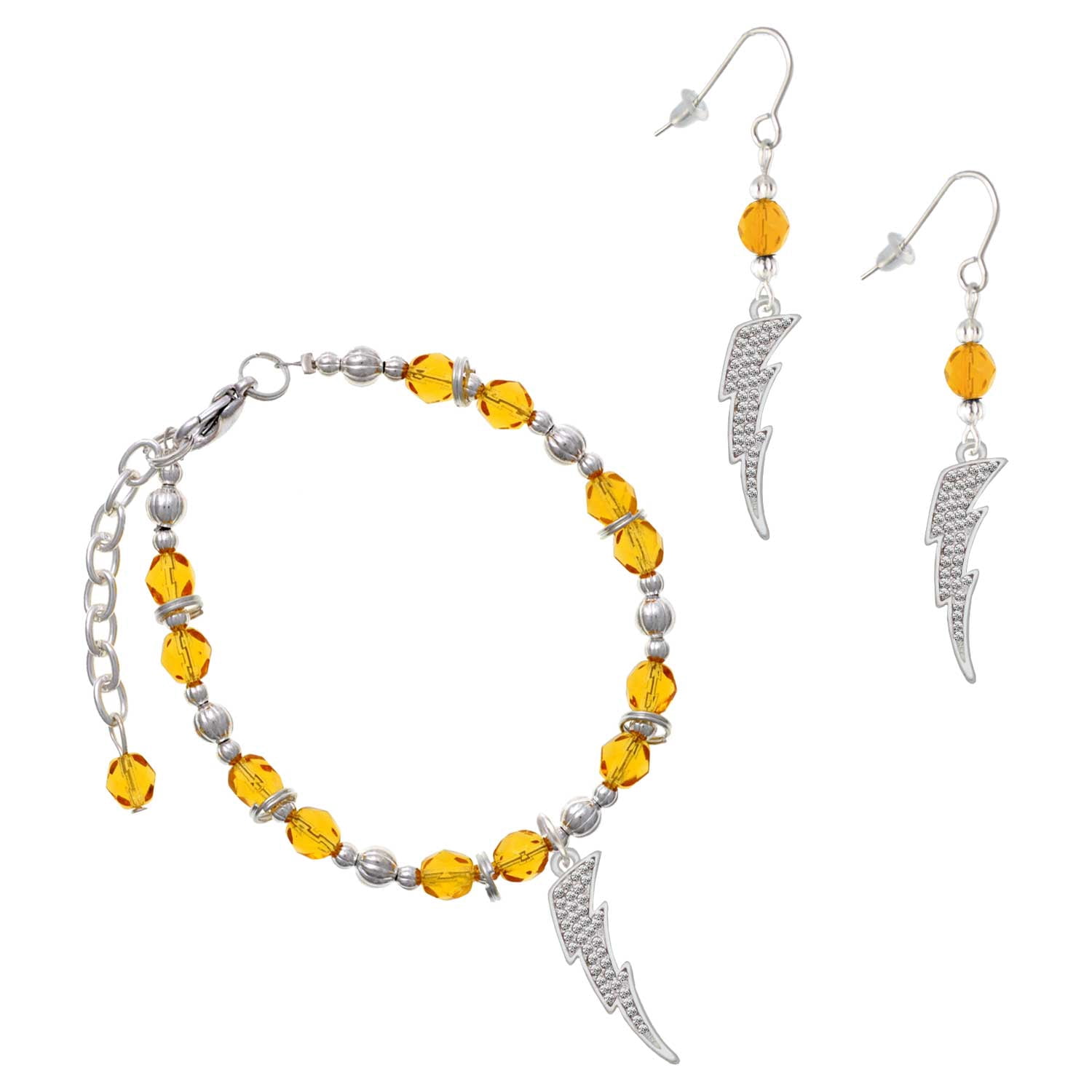 Delight Jewelry Yellow Beaded Bracelet and Earring Set, featuring ...
