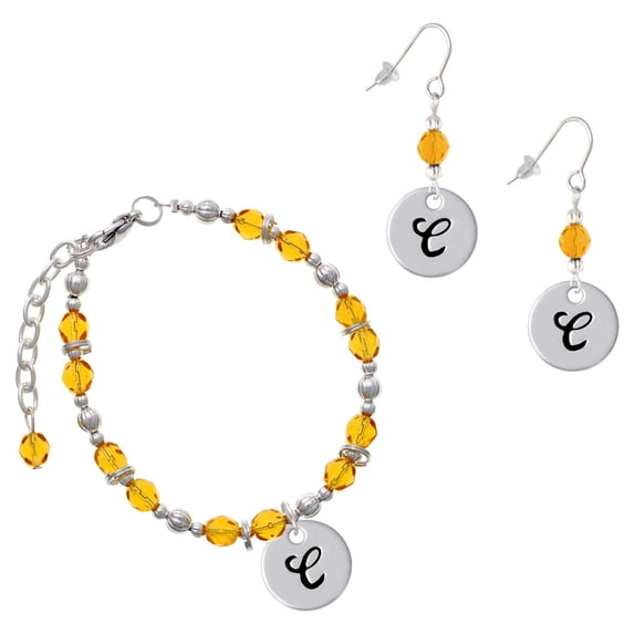 Delight Jewelry Yellow Beaded Bracelet and Earring Set, featuring ...