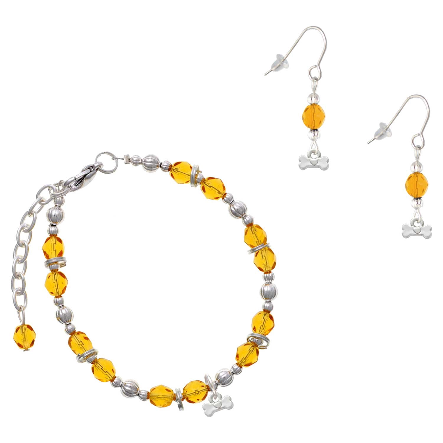 Delight Jewelry Yellow Beaded Bracelet and Earring Set, featuring ...