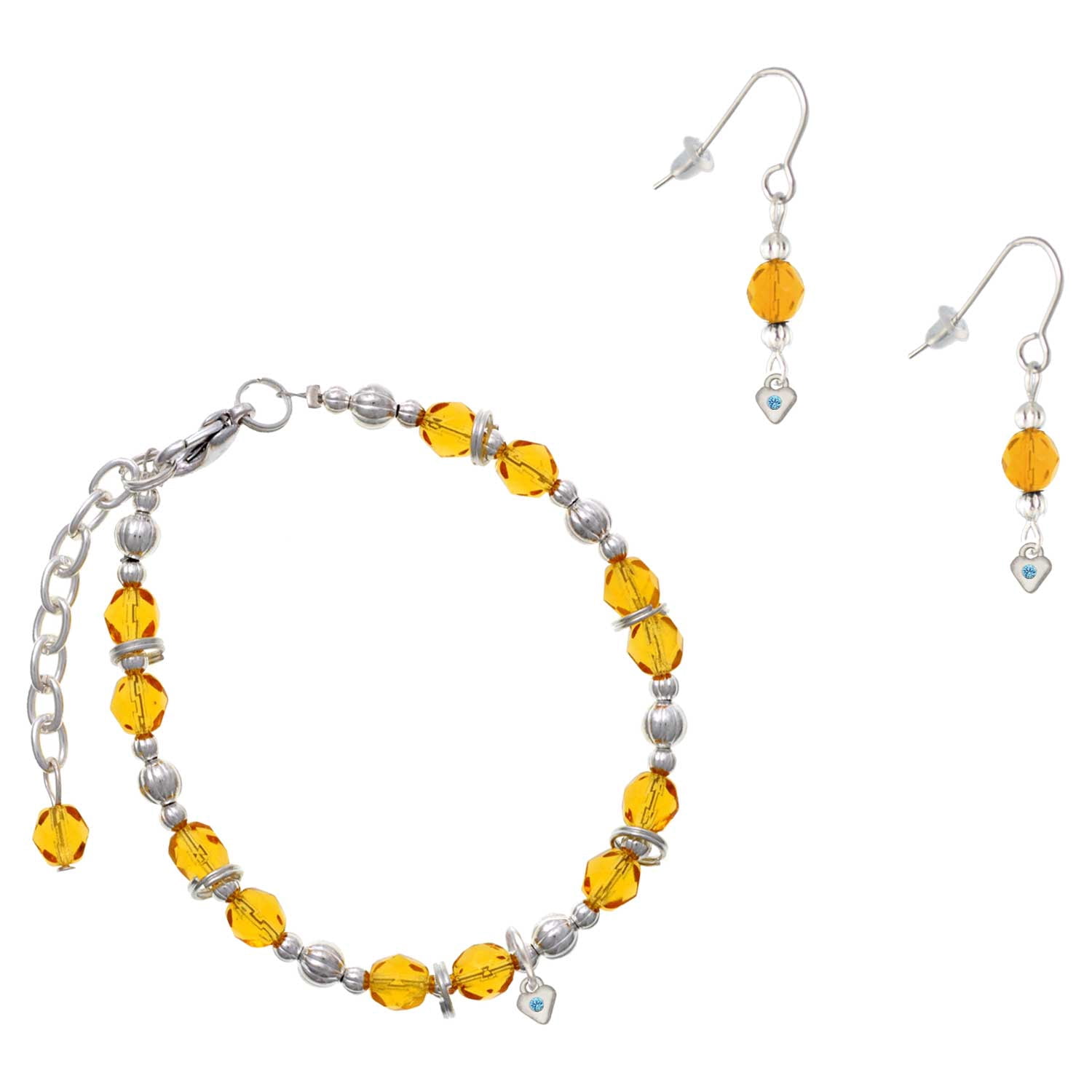 Delight Jewelry Yellow Beaded Bracelet and Earring Set, featuring ...