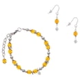 Delight Jewelry Yellow Beaded Bracelet and Earring Set, featuring ...