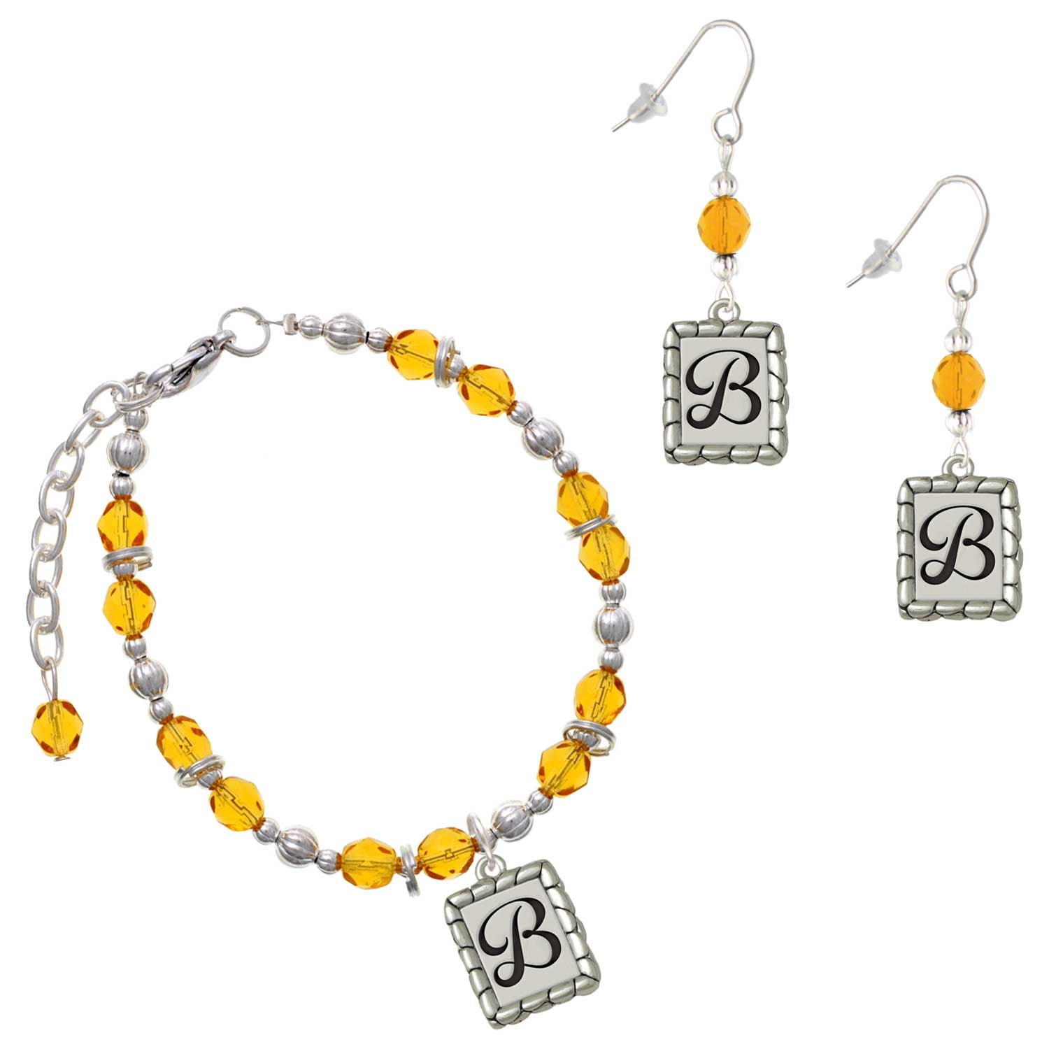 Delight Jewelry Yellow Beaded Bracelet and Earring Set, featuring ...