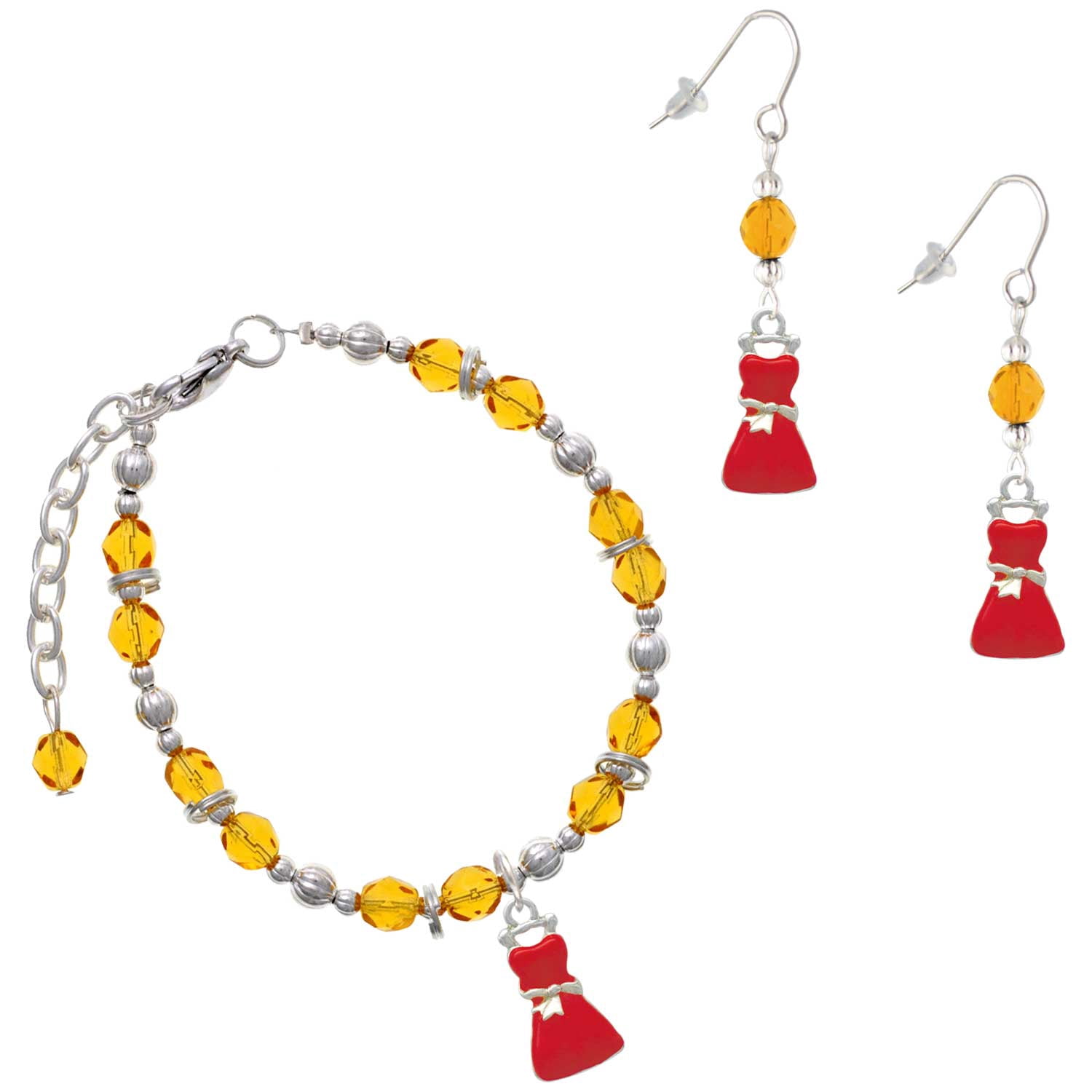 Delight Jewelry Yellow Beaded Bracelet and Earring Set, featuring ...