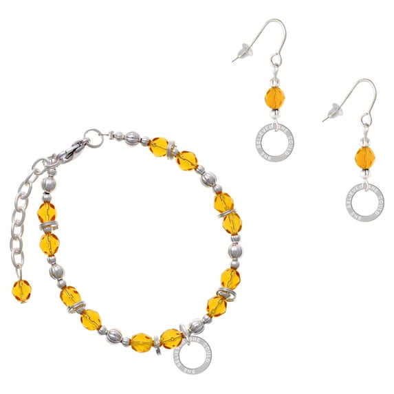 Delight Jewelry Yellow Beaded Bracelet and Earring Set, featuring ...