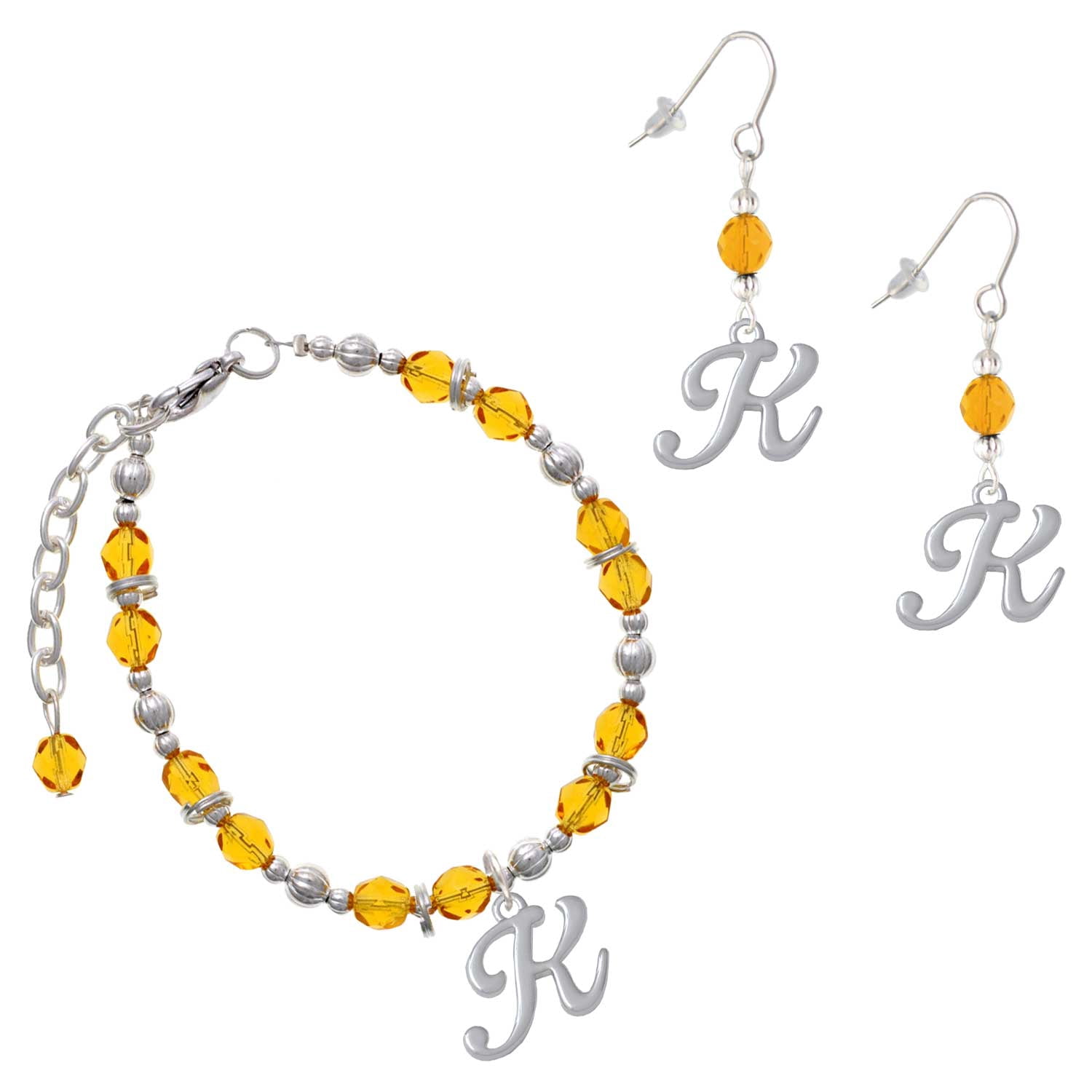 Delight Jewelry Yellow Beaded Bracelet and Earring Set, featuring ...