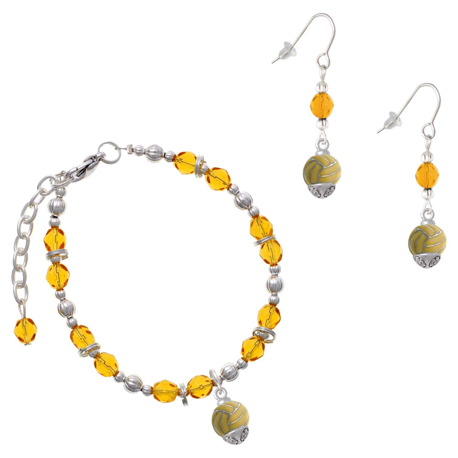 Delight Jewelry Yellow Beaded Bracelet and Earring Set, featuring ...