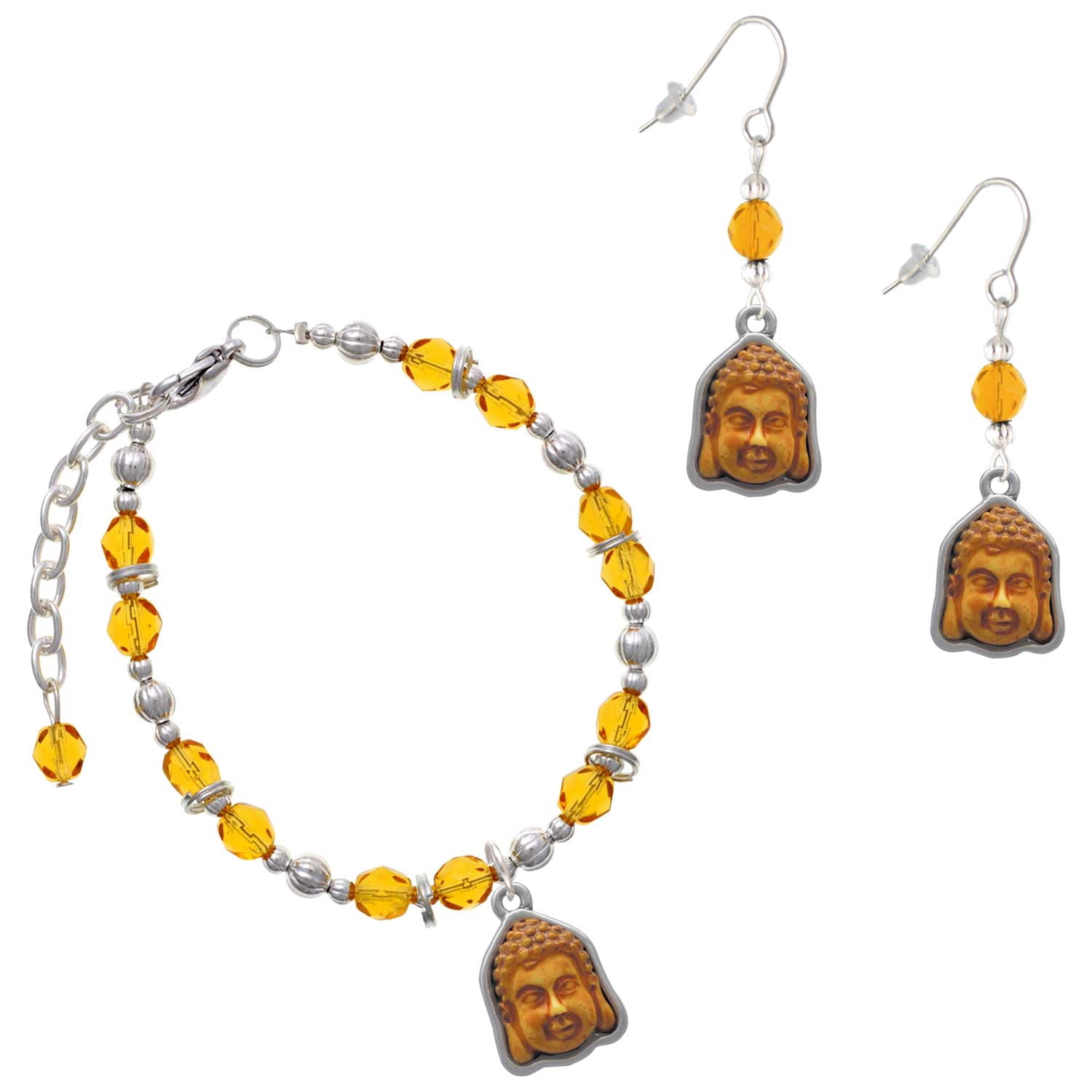 Delight Jewelry Yellow Beaded Bracelet and Earring Set, featuring ...