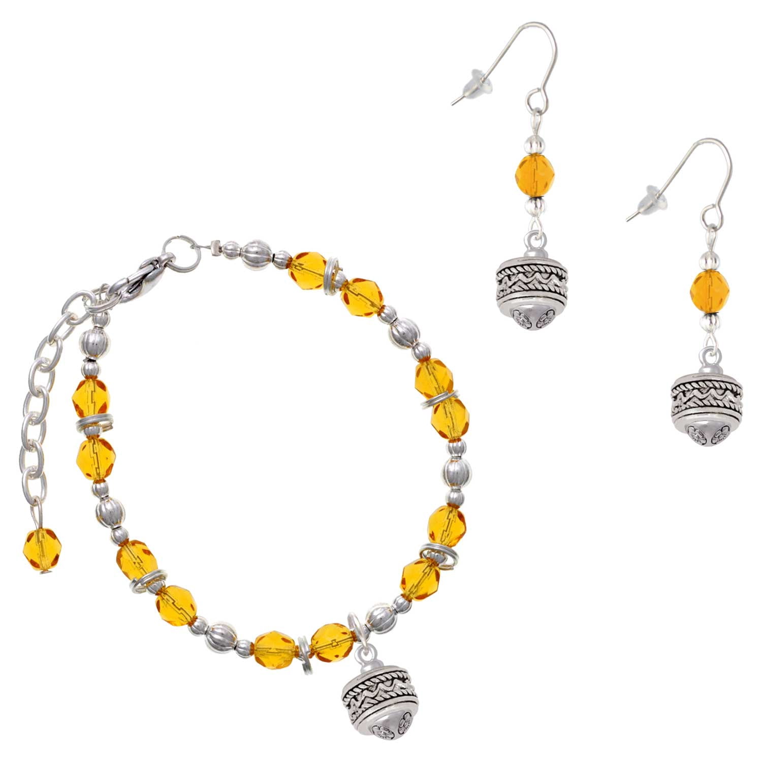 Delight Jewelry Yellow Beaded Bracelet and Earring Set, featuring ...