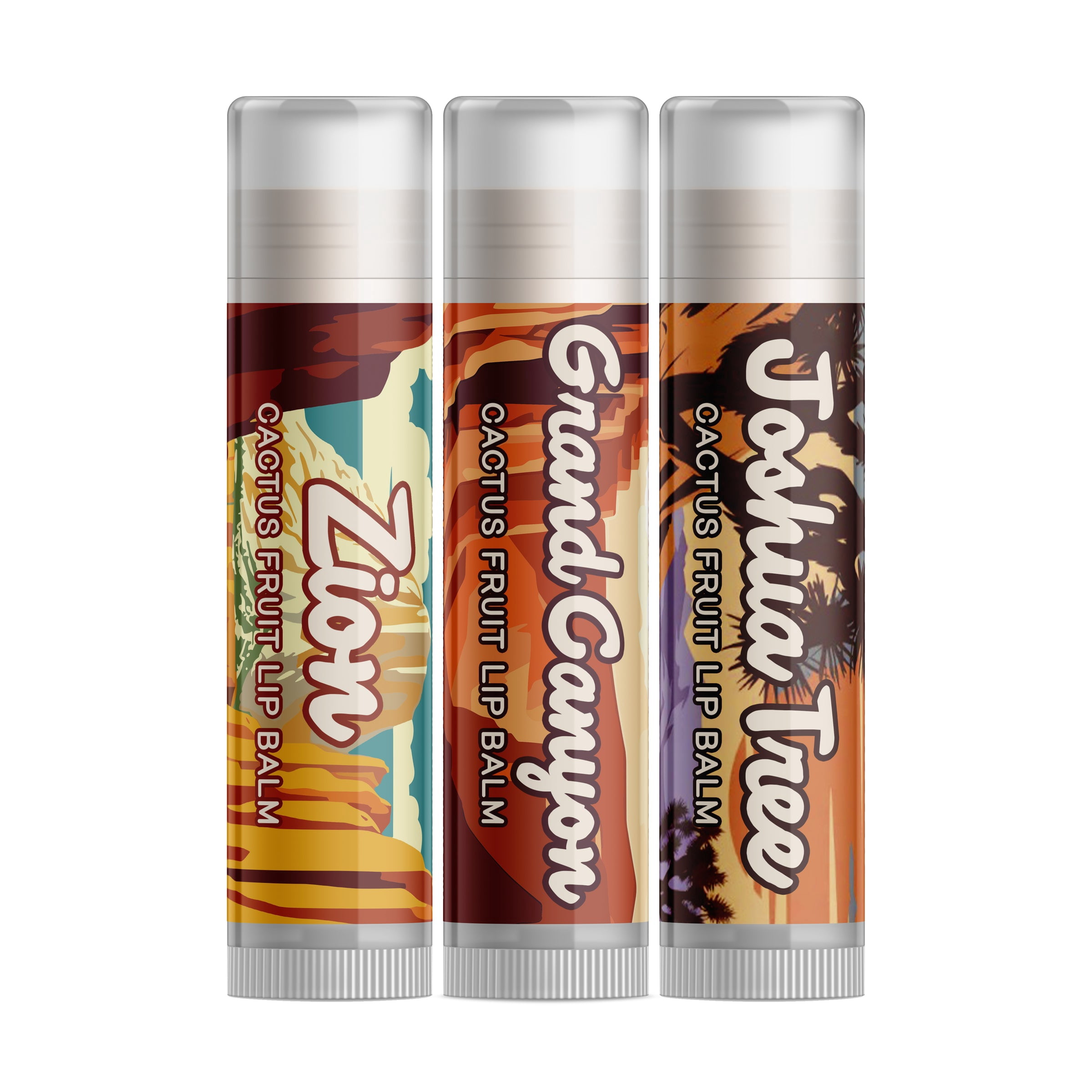 Delight Naturals National Park Cactus Fruit Lip Balm Set - Zion, Grand ...