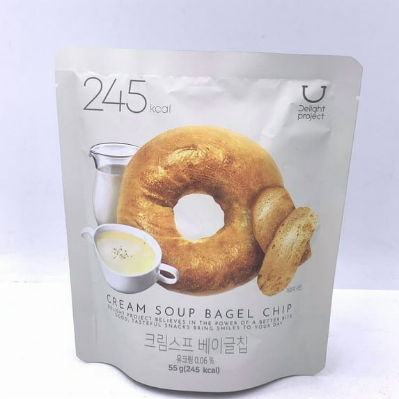 Delight Project Cream Soup Bagel Chips, 55g, 韓國奶油濃湯貝果餅乾 - Walmart.com