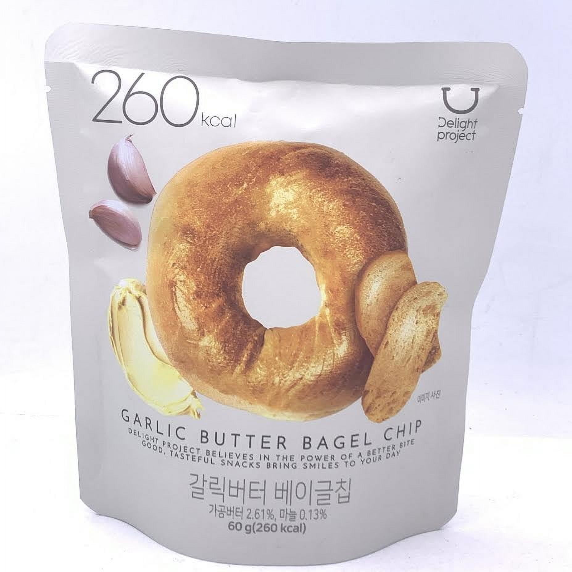 Delight Project Garlic Butter Bagel Chip 60g大蒜奶油口味貝果餅乾 - Walmart.com