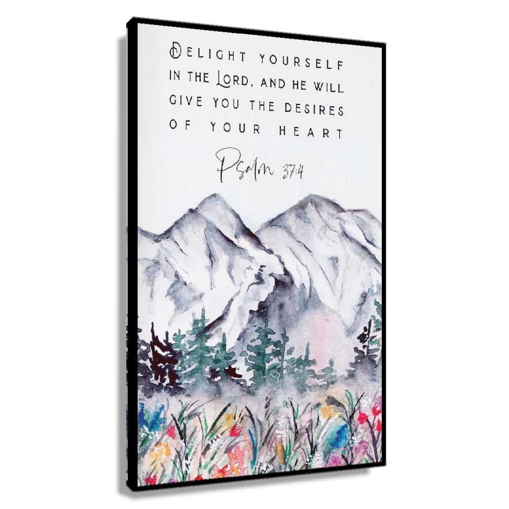 Delight Yourself in The Lord Psalm 37 4 Bible Verse Wall Art Baptism ...