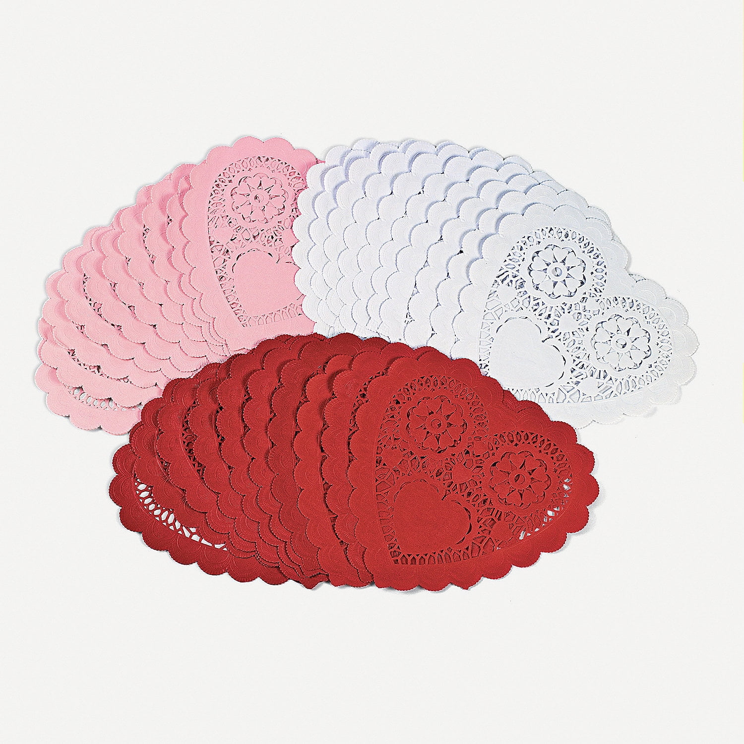 Fun Express Delightful 100 Pieces 10 Inch Heart Doilies, Crafts ...