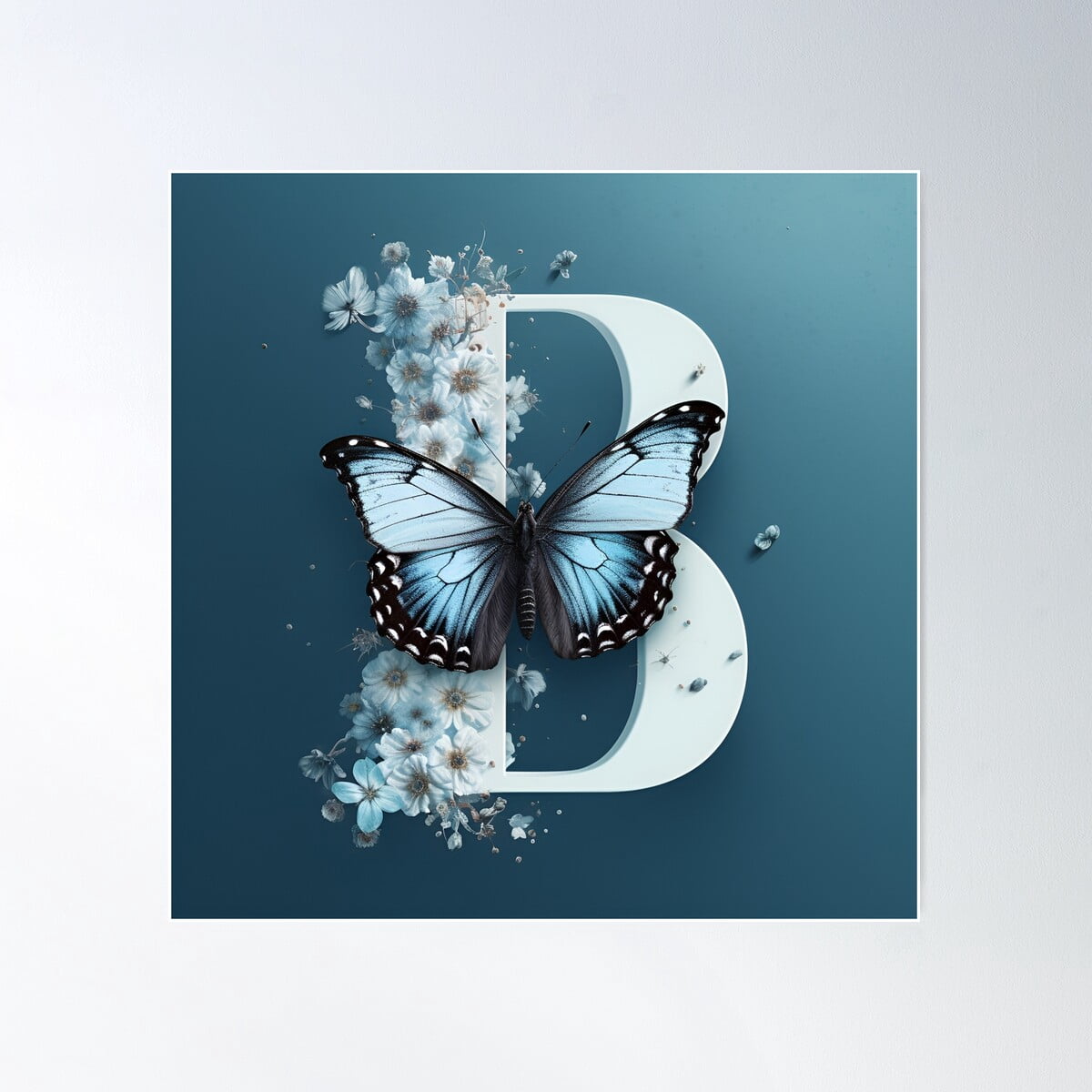 Delightful And Whimsical Design With Butterflies - B Poster Wall Art ...