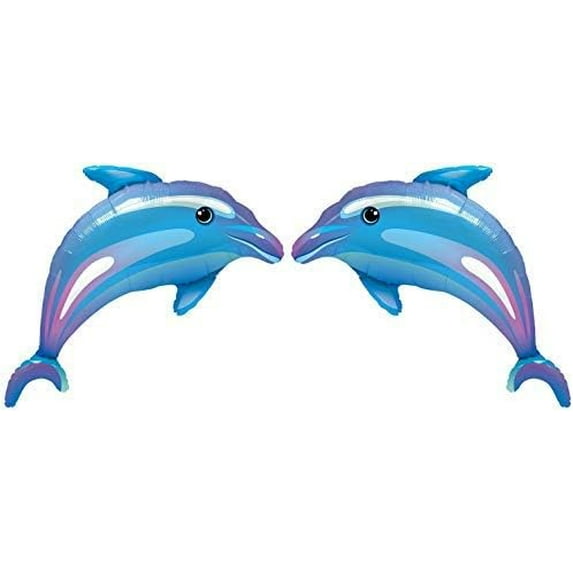 Delightful Dolphin Microfoil Balloon, 38-Inches, Blue, 2-Unit - Walmart.com