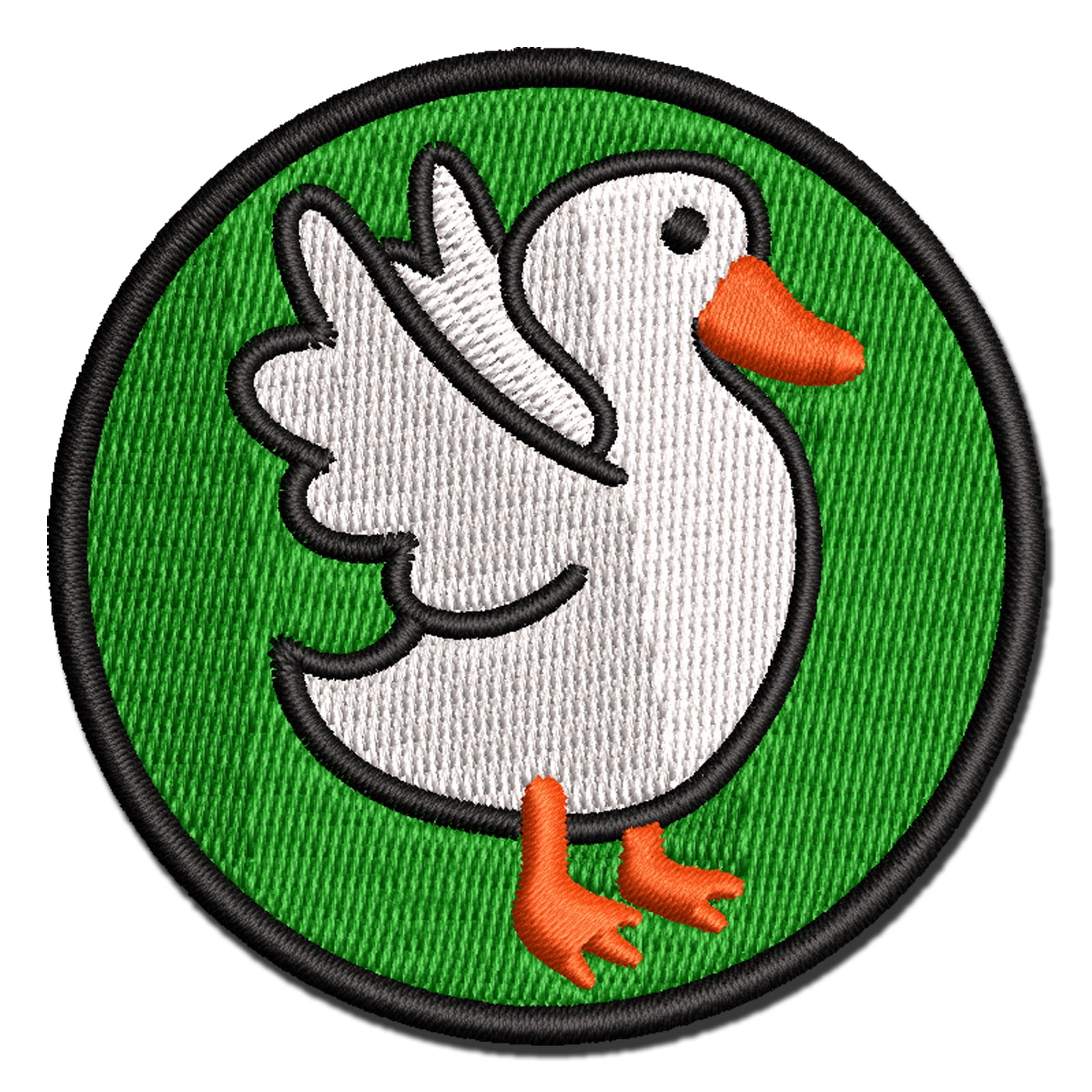 Delightful Duck Flapping Wings Applique Multi-Color Embroidered Hook ...