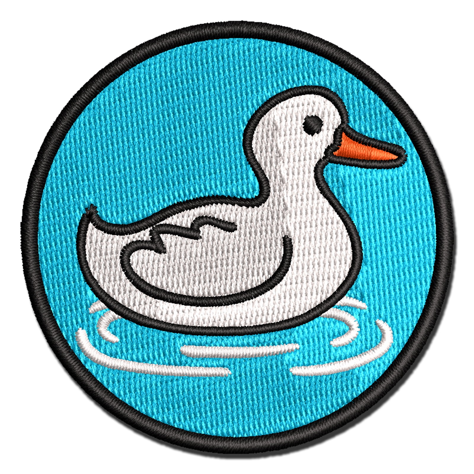 Delightful Duck Swimming on Water Applique Multi-Color Embroidered Iron ...