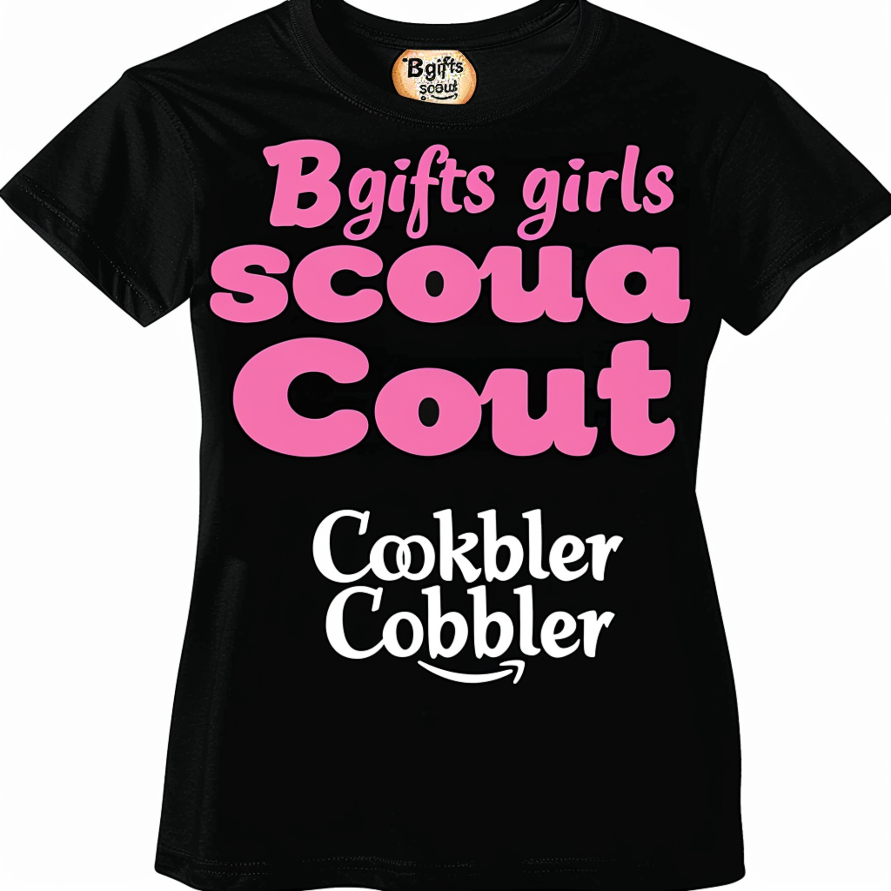 Delightful Girl Cookie Cona T Shirt Sweet Cookies & Pink Text on Black ...