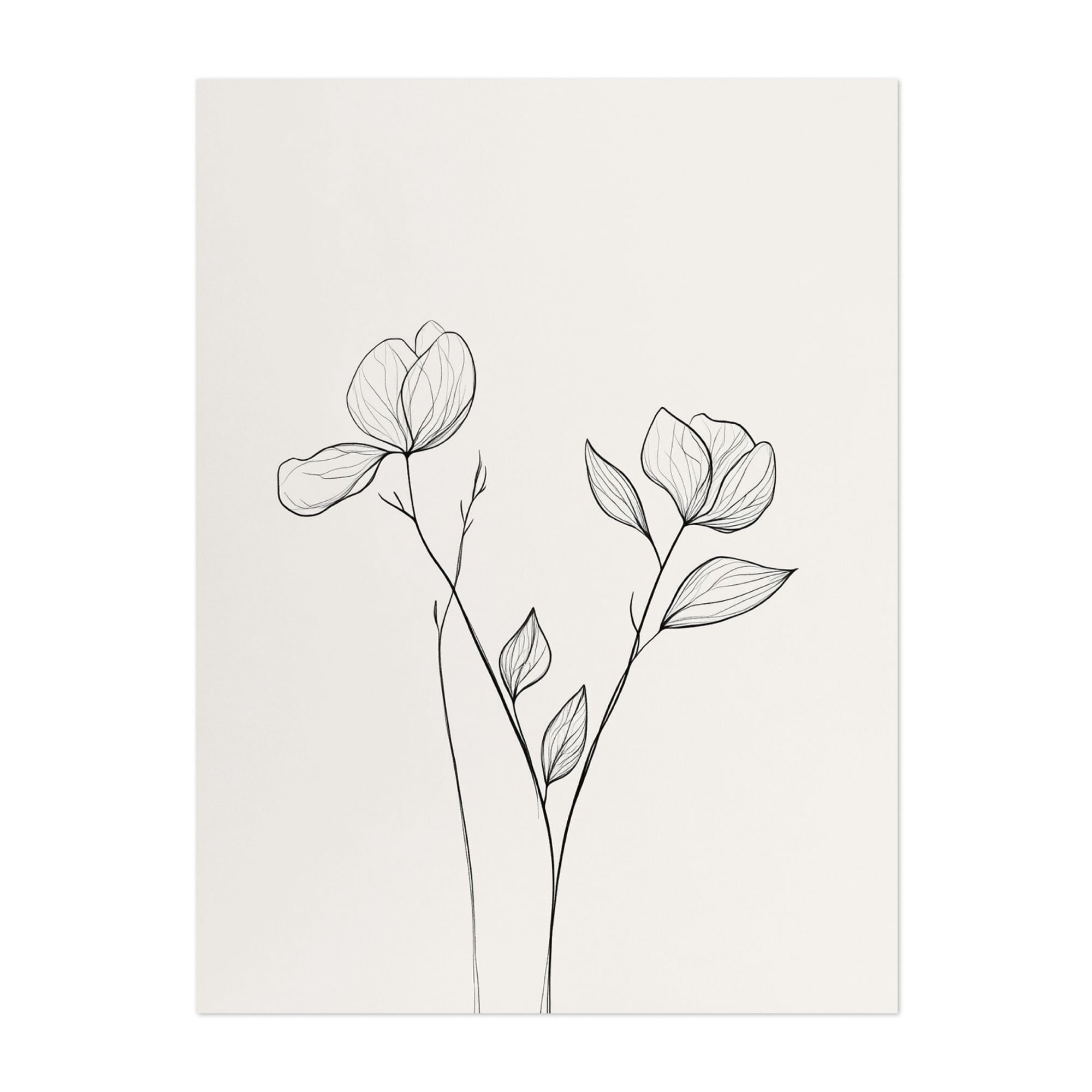 Delightful Minimalist Flower Line Drawing - Line Drawing Line Art ...