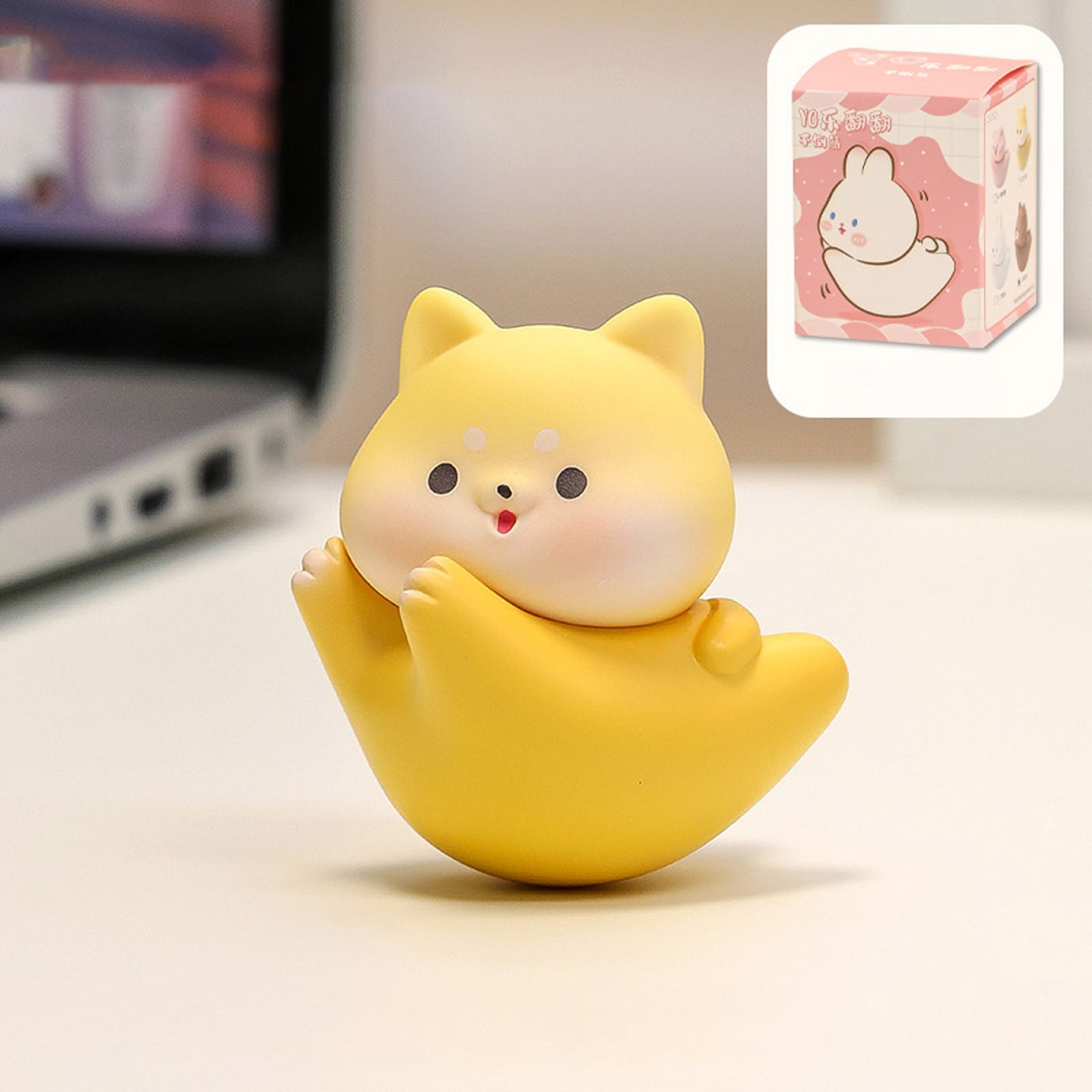 Delightful Wobble Figurines Set Of 4 Adorable Animal Figures: Pig Shiba ...