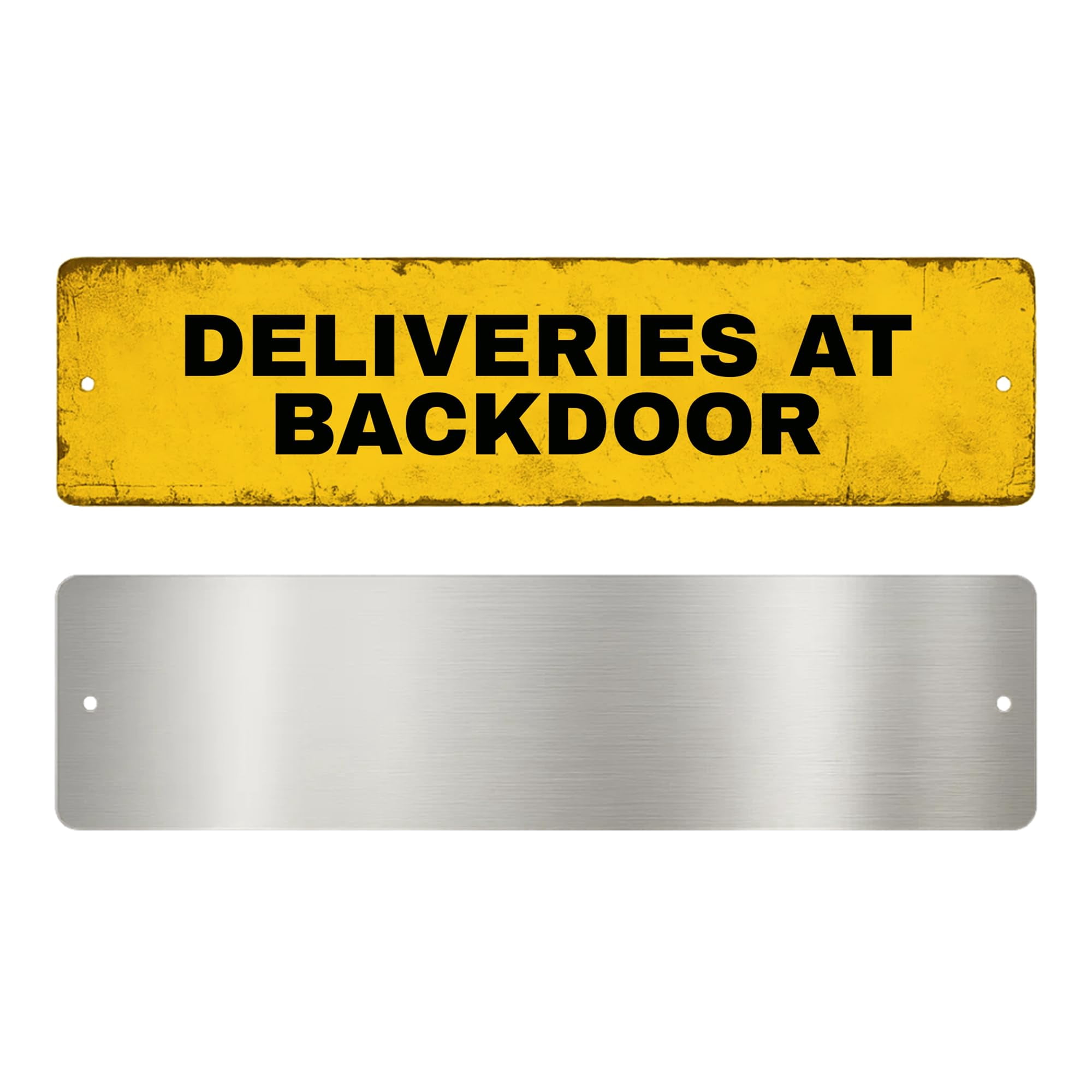 Deliiveries At Backdoor Metal Sign by DC | Arrow Metal Directional ...