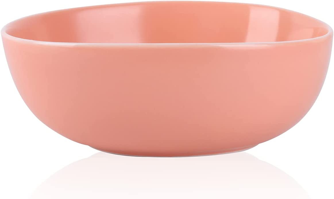 Delilah 6-inch Bowl 6-Piece Dish Set, Porcelain, Peach - Walmart.com
