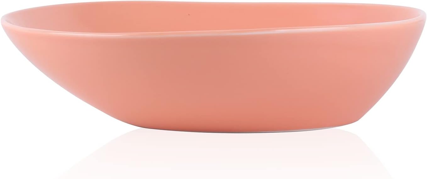 Delilah 8-inch Bowl 6-Piece Set of Dishes, Porcelain, Peach - Walmart.com