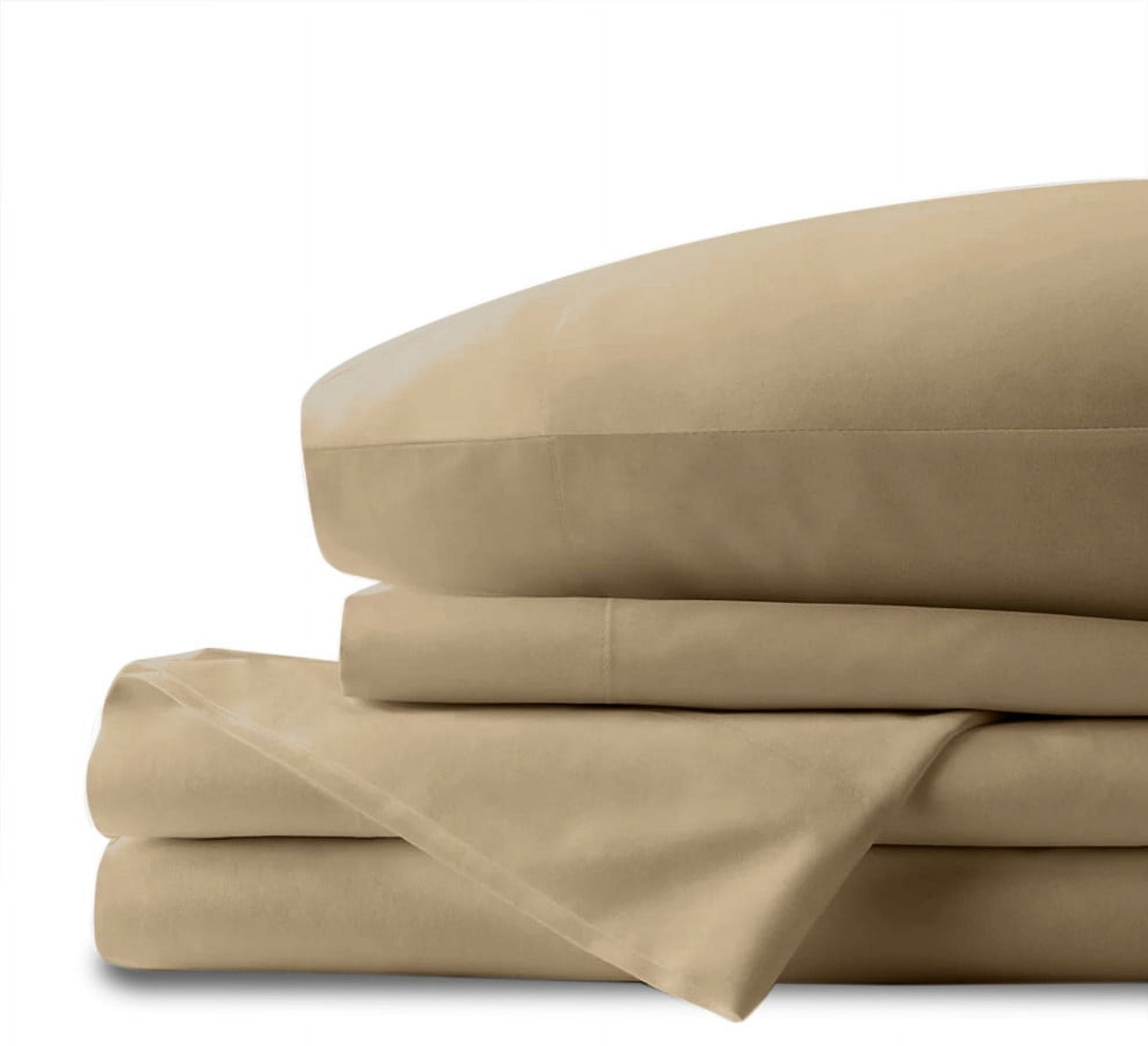 Delilah Home 100% Organic Cotton Bed Sheets, Beige, Queen - Walmart.com