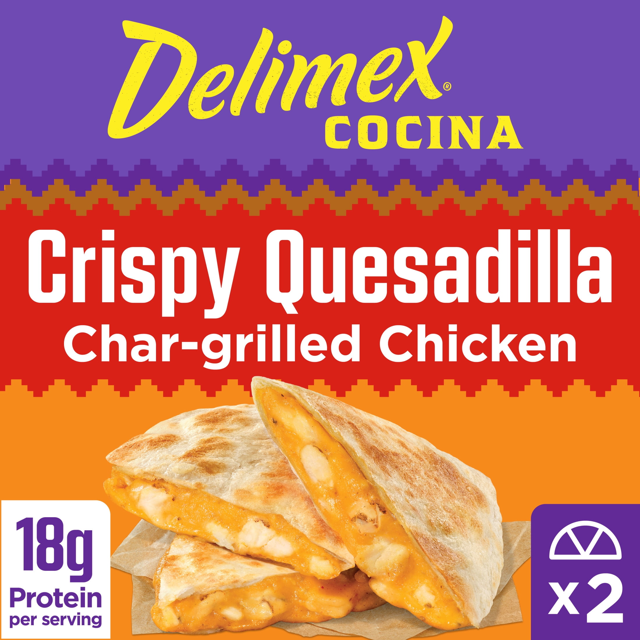 Delimex Char-Grilled Chicken Crispy Quesadillas 8 oz Frozen with 18g ...