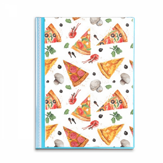 Delious Food Pizza Illustration Pattern Book Sheet Protectors Portfolio ...