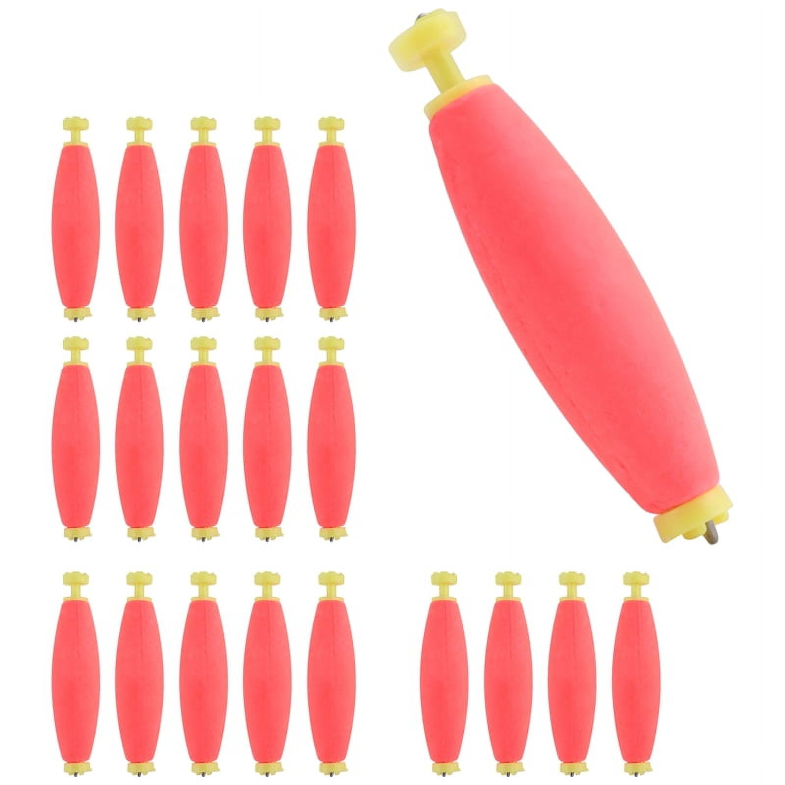 Deliqiba 20 Pieces Fishing Bobbers Weighted Foam Snap on Float Weighted ...