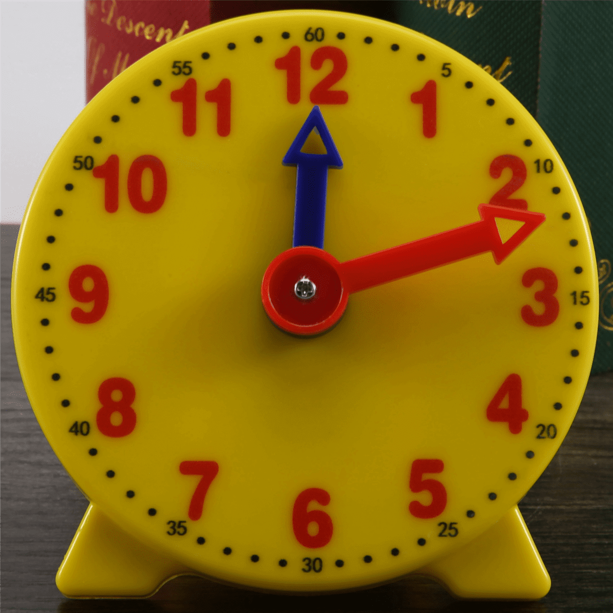 Qilidiba 4 Inch Student Learning Clock Time Model Teacher Gear Clock 12 ...