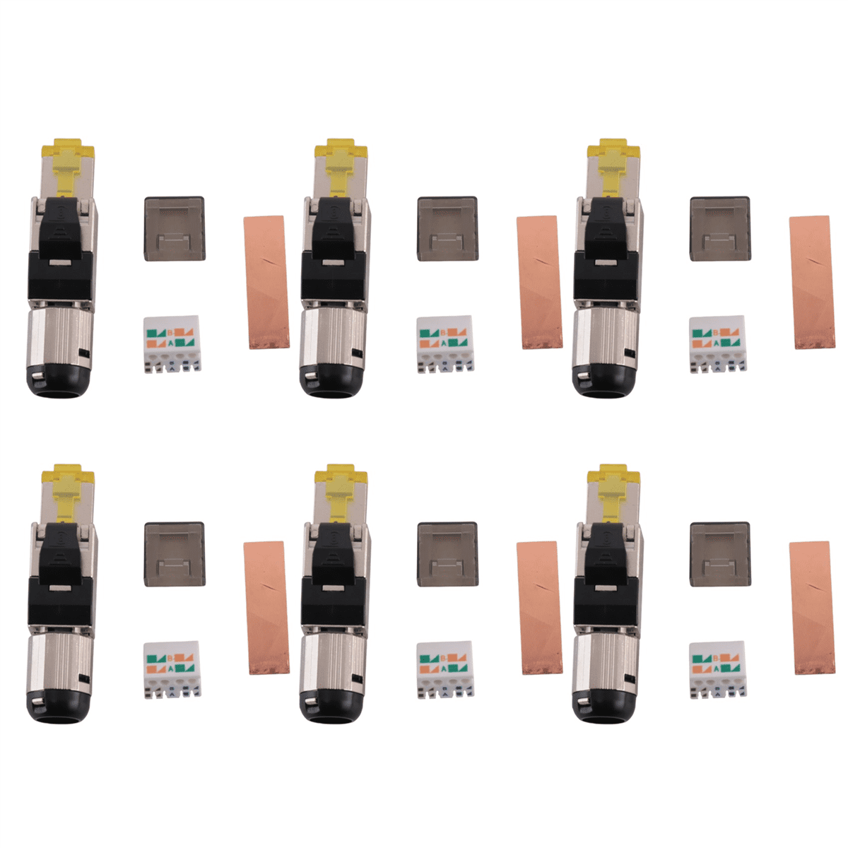 Qilidiba 6-Pack Tool Free Shielded RJ45 Cat 8, Cat8 Field Termination ...