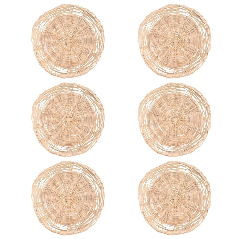 Deliqiba 6Pcs Bamboo Paper Plate Holder - 10 Inch Round Woven Plate ...