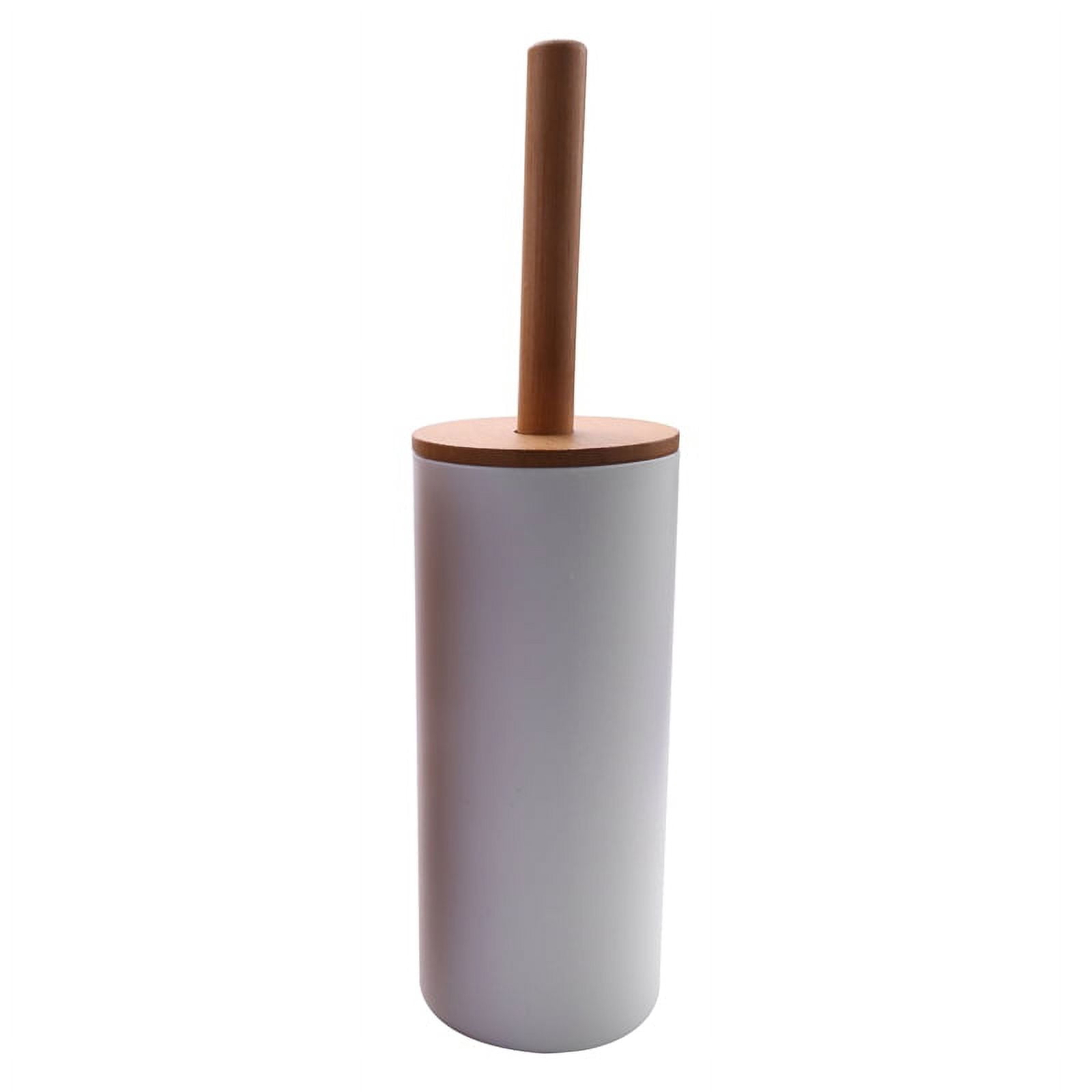 Deliqiba Bamboo Floor-Standing Toilet Brush Set with Base Bathroom ...