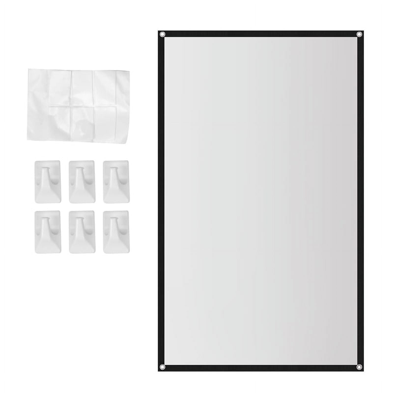 Qilidiba Portable Projector Screen for Home Theater Outdoor HD White ...