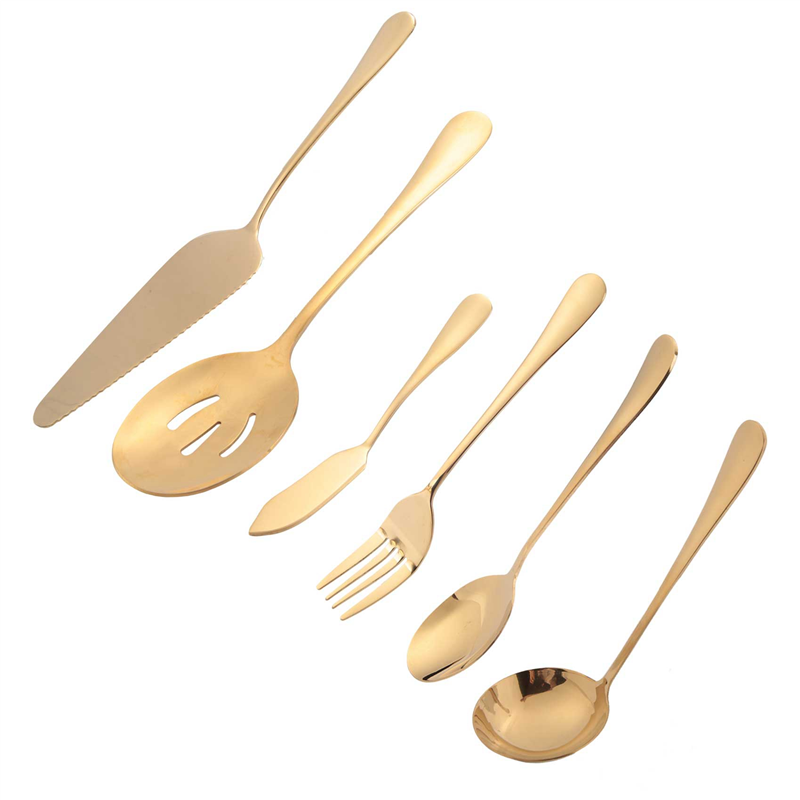 Qilidiba Serving Spoons For Cooking 6-Piece Serving Flatware Silverware ...