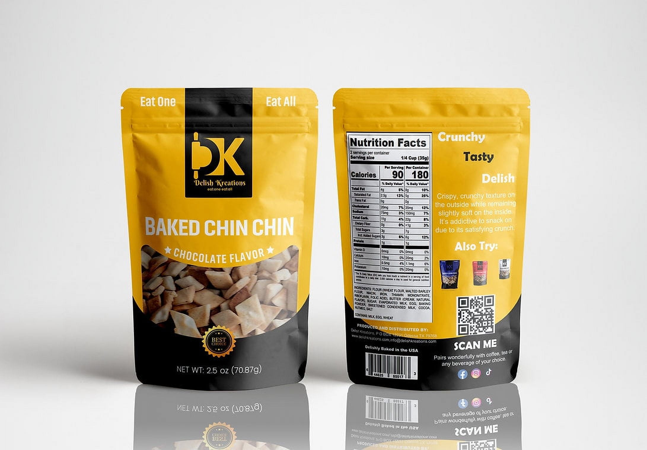 Delish Kreations Baked Chin Chin Chocolate Flavor 2.5oz - Walmart.com