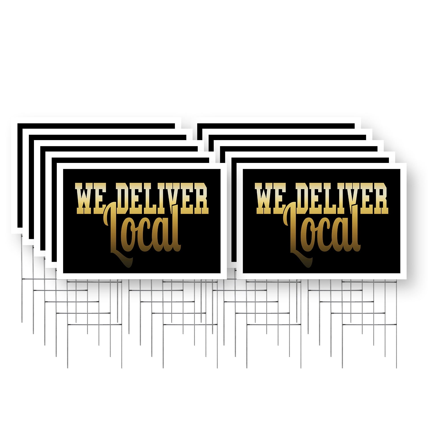We Deliver Local Yard Sign 10 Pack of 24 Inch x 36 Inch Double Sided ...