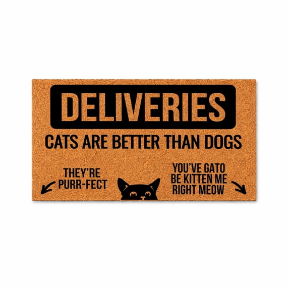 Deliveries Doormat, Cats Are Better Than Dogs, Funny Cat Door Mat ...