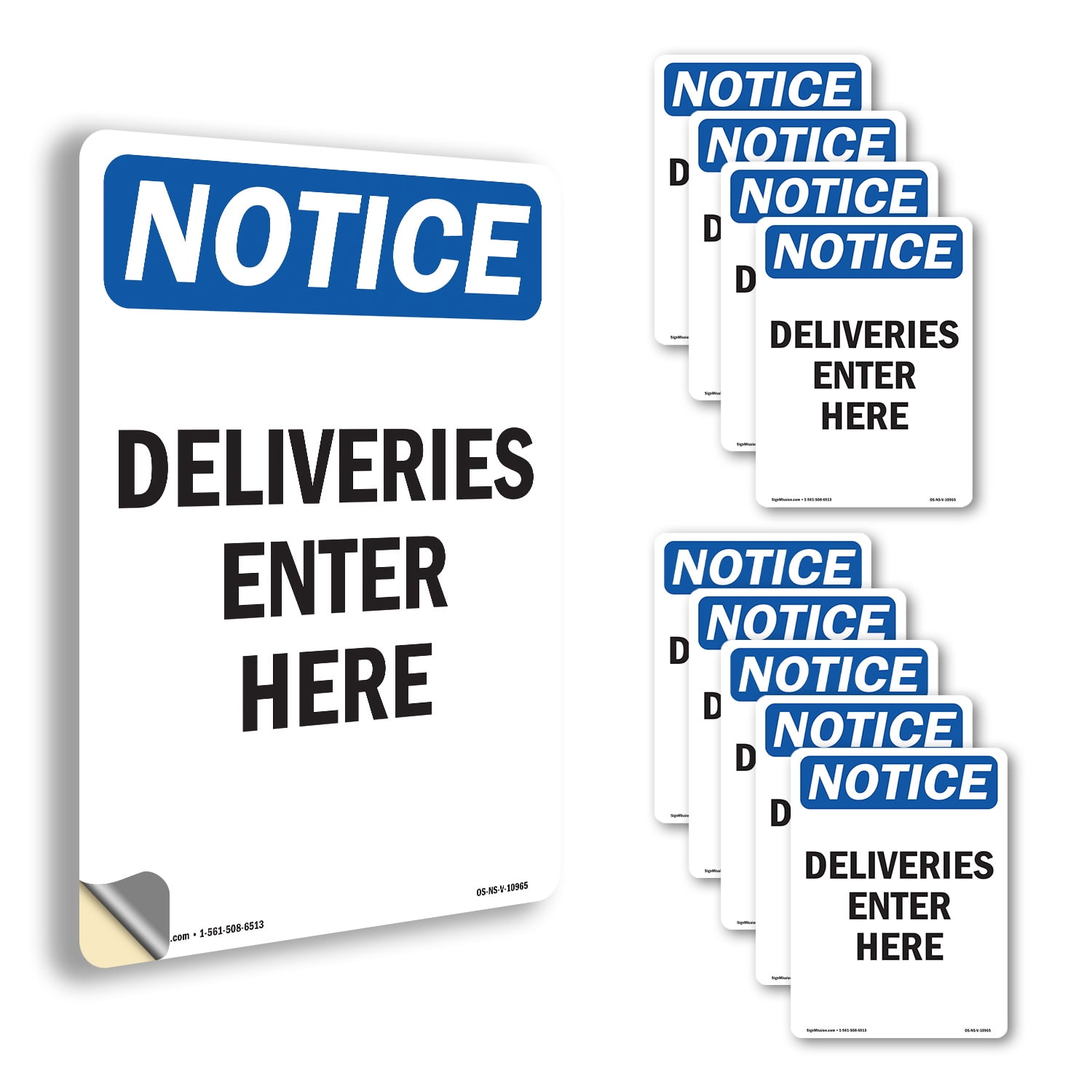 Deliveries Enter Here OSHA Notice Vinyl Decal Label 18 Inch x 12 Inch ...