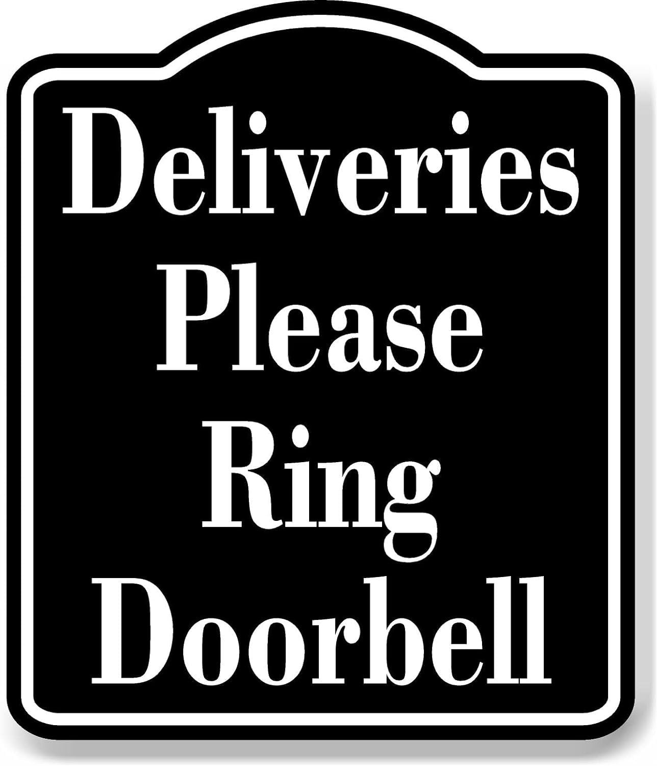 Deliveries Please Ring Doorbell BLACK Aluminum Composite Sign, 8.5"x10" - Walmart.com